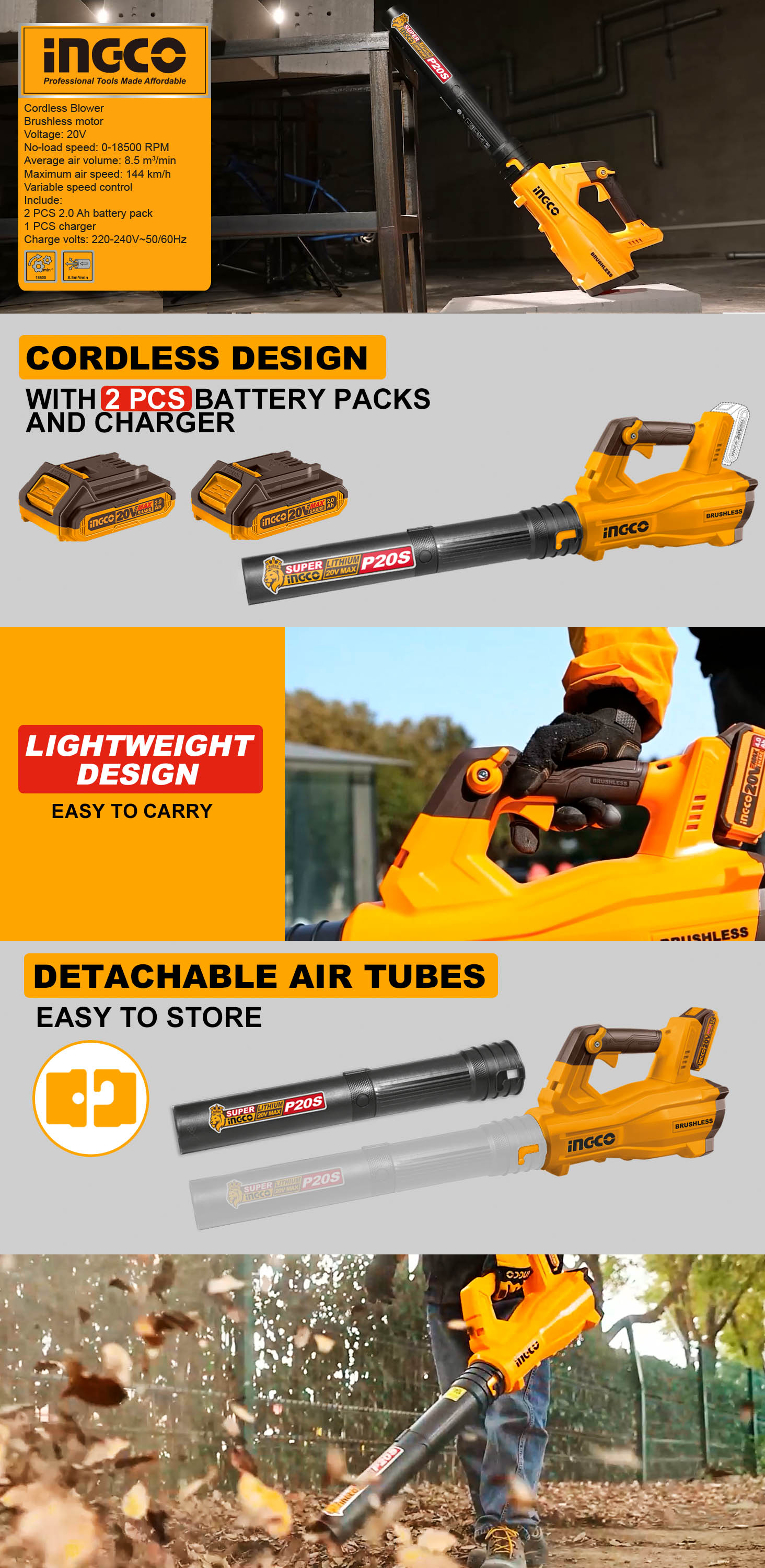 INGCO INGCO Cordless blower CABLI204282 | blower machine | India