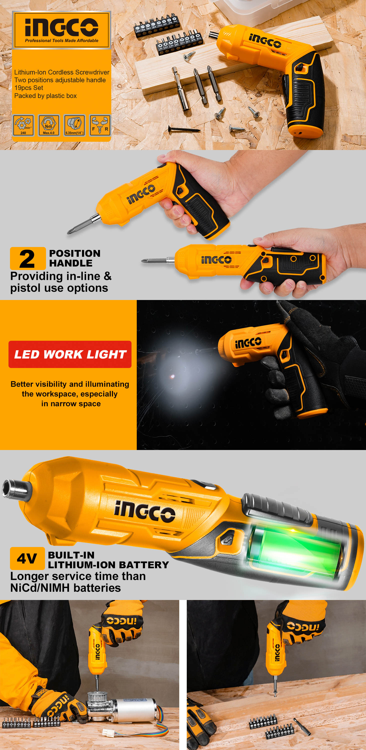 INGCO INGCO Cordless Screwdriver CSDLI0442 | India
