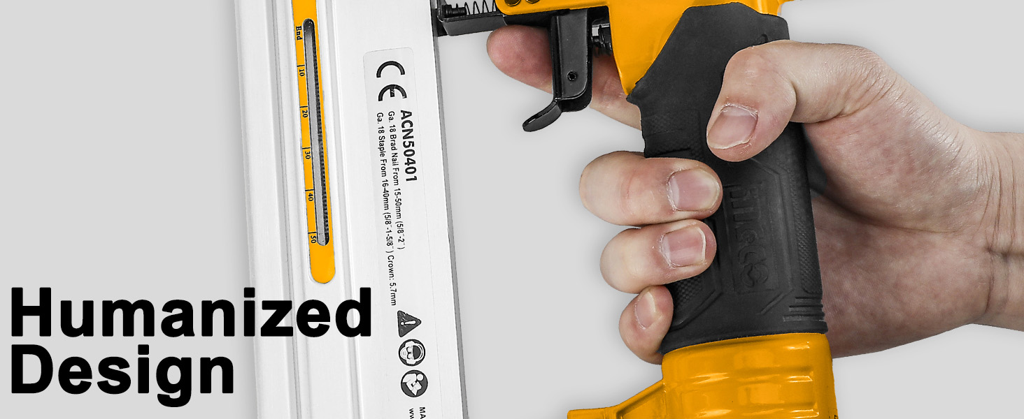 INGCO INGCO 2-IN-1 Combo Brad Nailer with 1000 PCS Brad Nails & 200 PCS ...