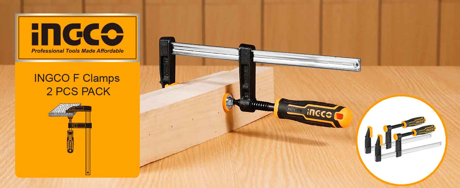 INGCO INGCO 50x 200mm F Clamp with Plastic Handle (HFC020502) – Heavy ...