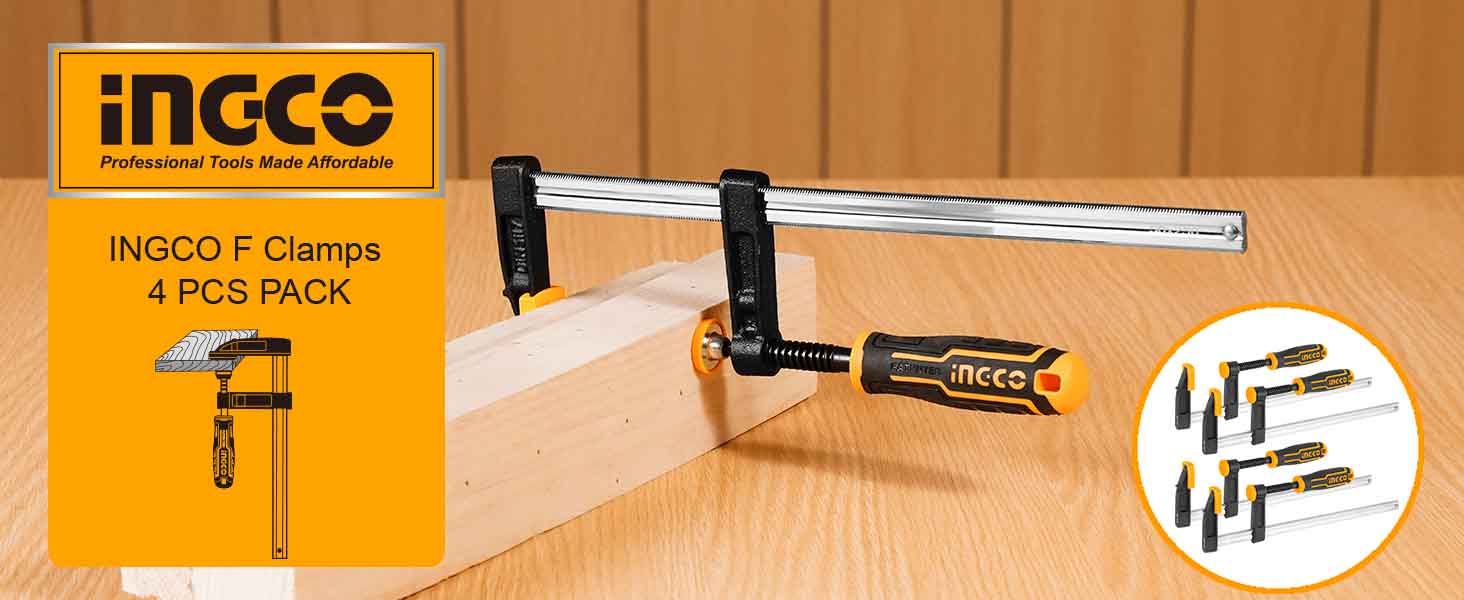 INGCO INGCO 50x 250mm F Clamp with Plastic Handle (HFC020503) – Heavy ...