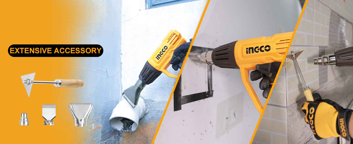 INGCO INGCO 2000W Electric Heat Gun HG200078 - 50-550°C Hot Air Gun ...