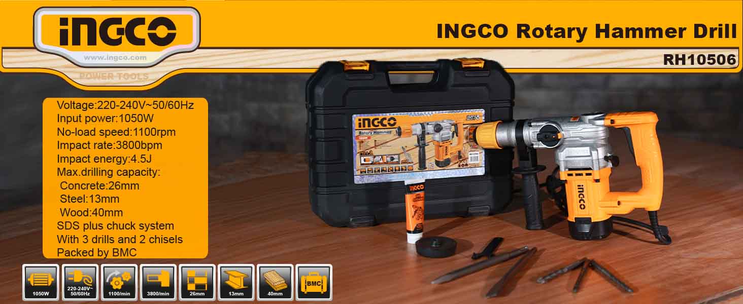 INGCO INGCO 1050W 26mm Hammer drill machine RH10506 | Hammer machine ...
