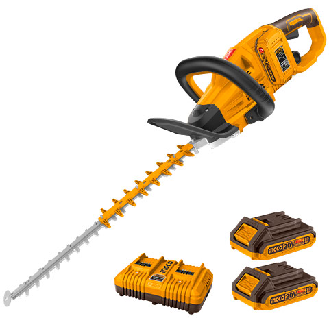 INGCO Cordless Tools INGCO Cordless Hedge Trimmer, with 2 pcs Batteries ...