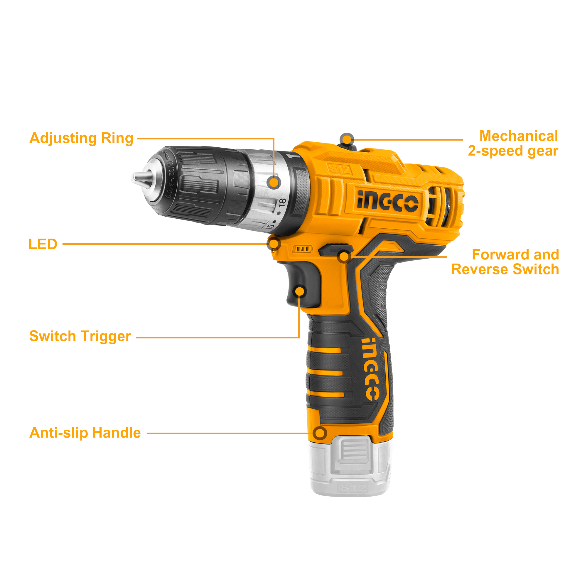 INGCO INGCO Tools & Cordless Drill Machine 12V