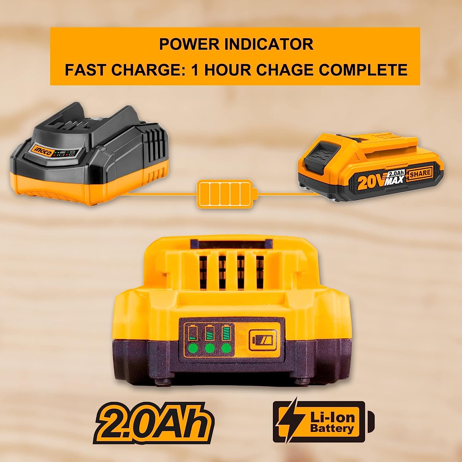 INGCO ingco& ingco tool& lithium-ion battery pack