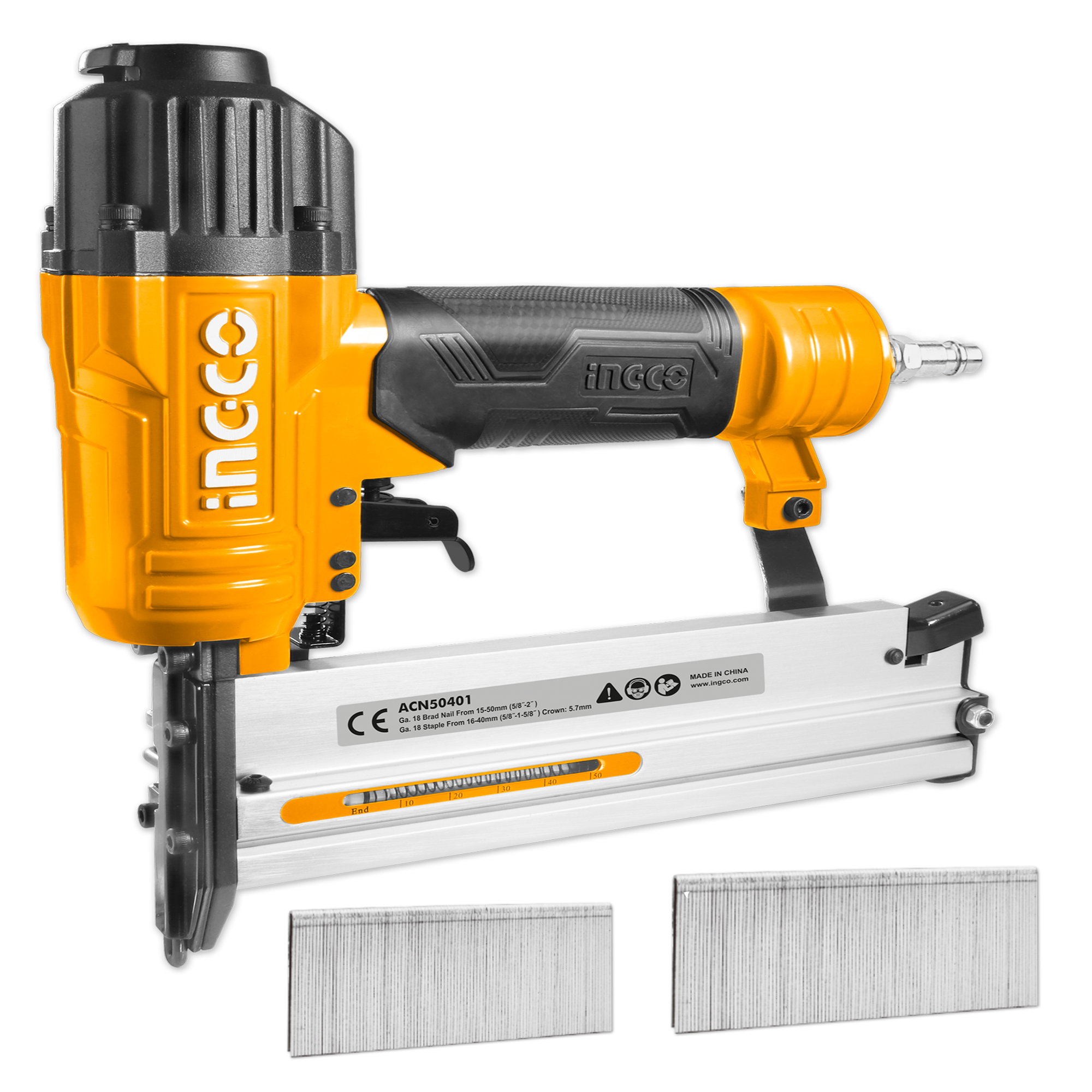 INGCO INGCO 2-IN-1 Combo Brad Nailer with 1000 PCS Brad Nails & 200 PCS ...