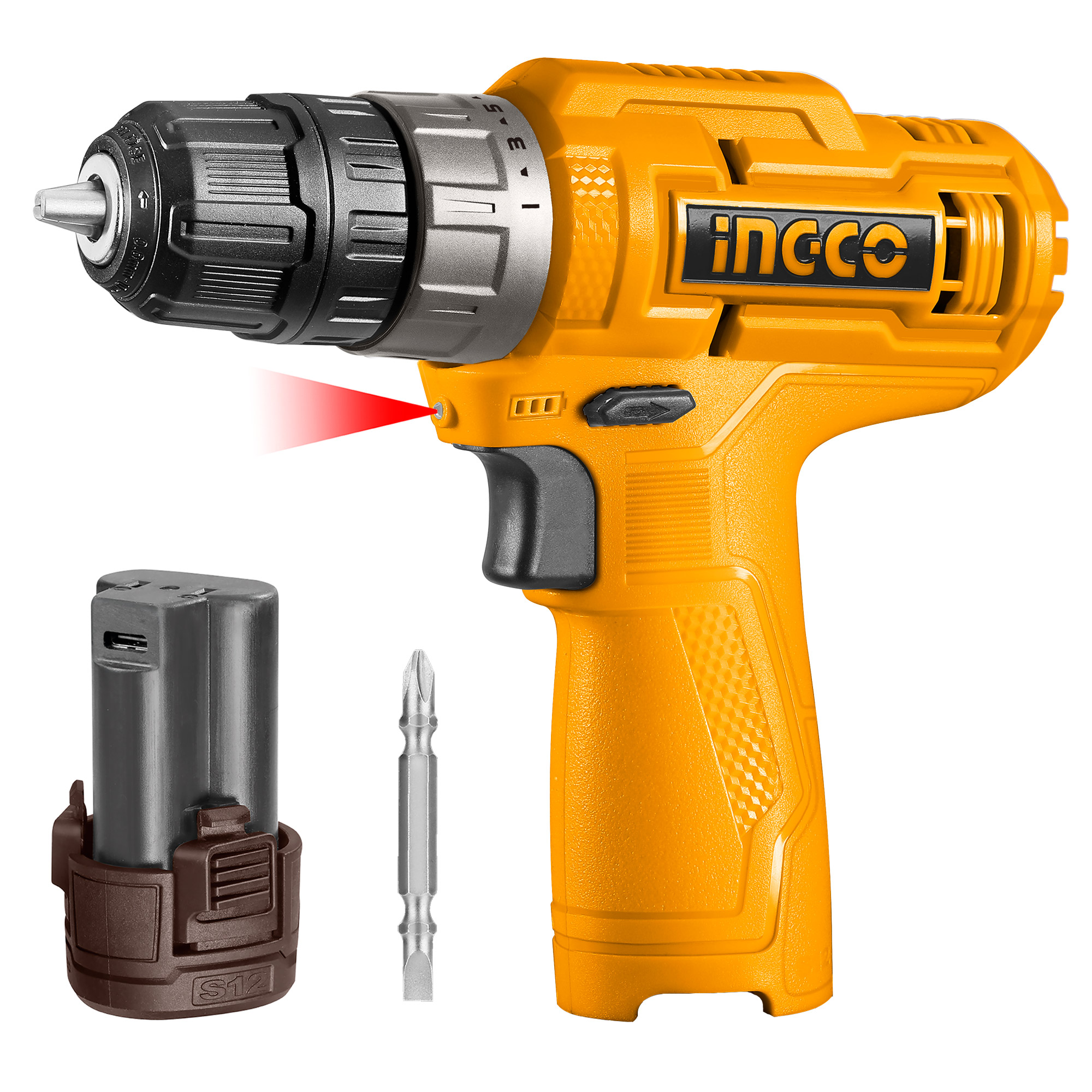 INGCO INGCO 12V Cordless Drill CDLI12428 – 20NM Torque, 750 RPM, LED ...