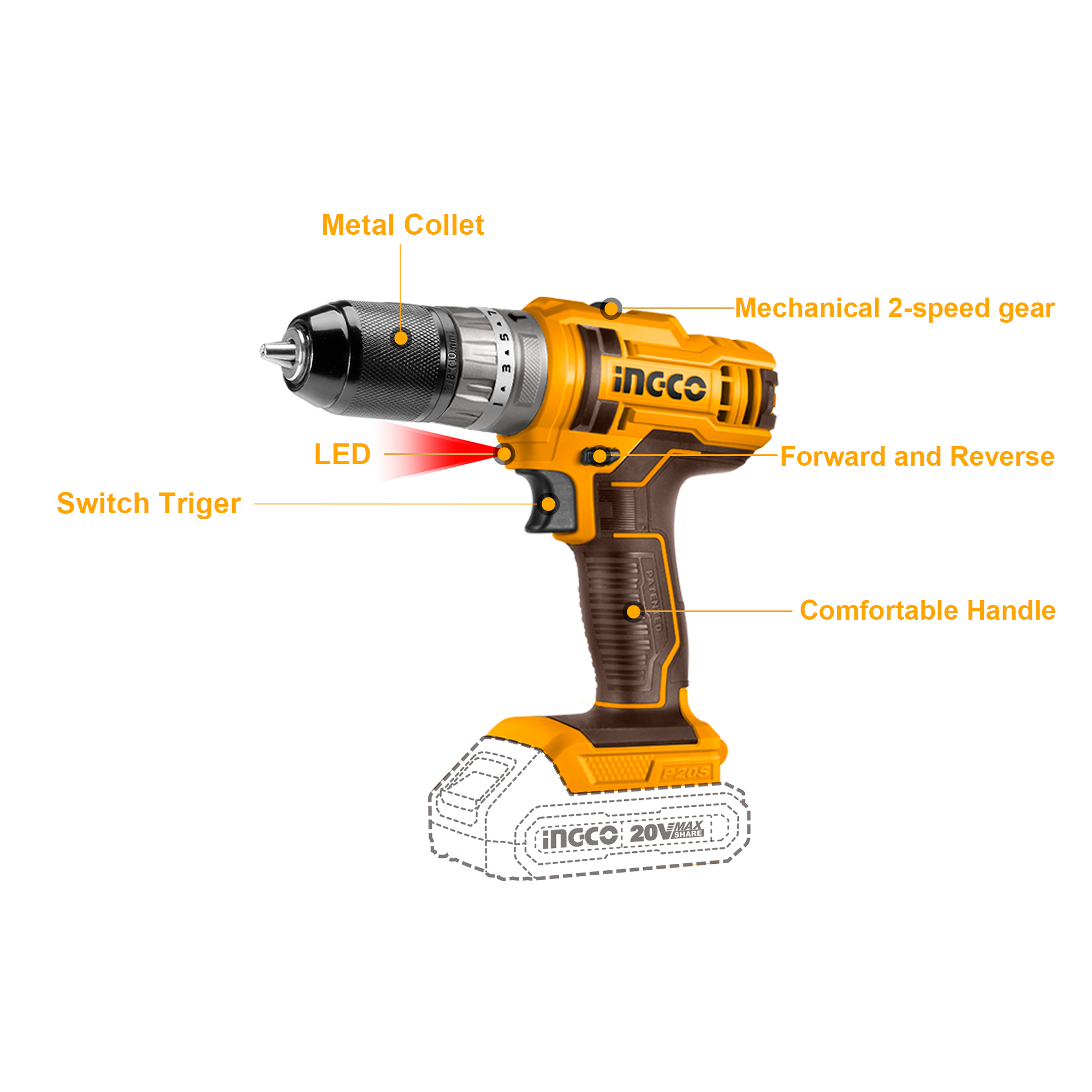 INGCO INGCO Impact drill machine CIDLI201452 | Professional Impact ...