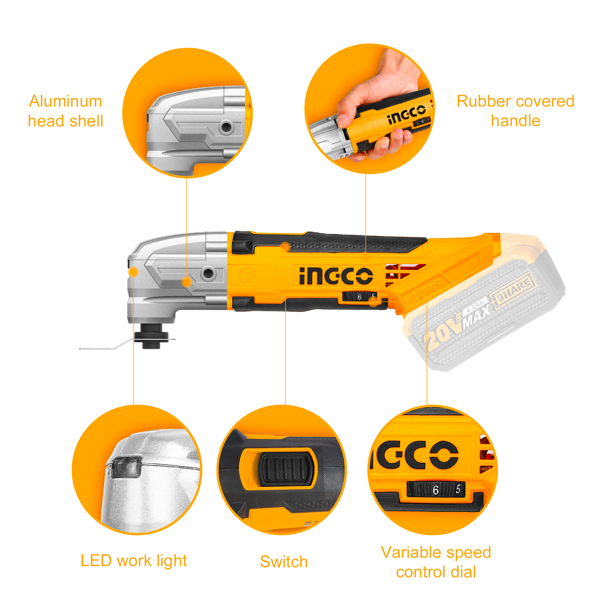 INGCO INGCO TOOLS, Oscillating tool, Grinding tool