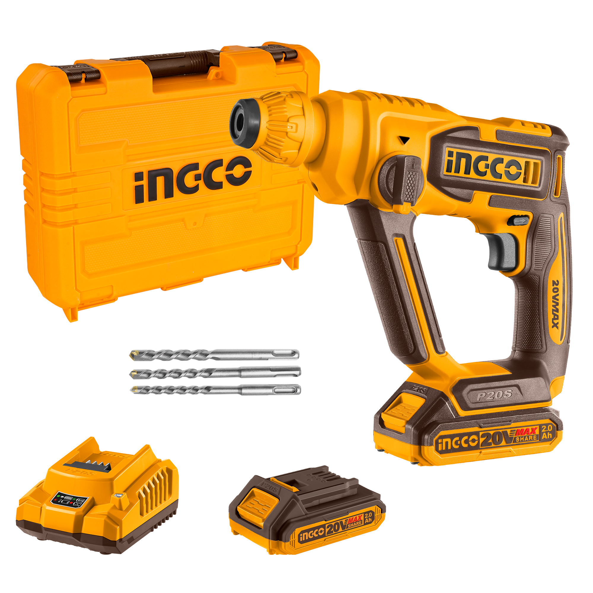 INGCO INGCO Cordless Rotary Hammer Drill CRHLI201681 | 16mm Concrete ...