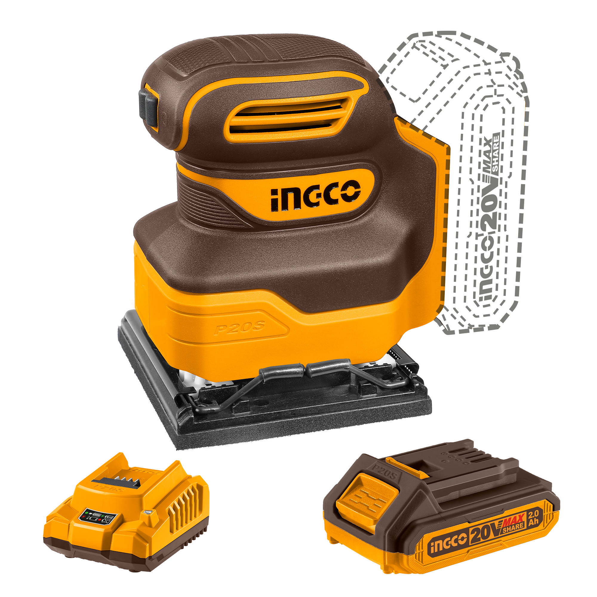 INGCO INGCO Cordless sheet sander CSHSLI20141 | sanding machine | India