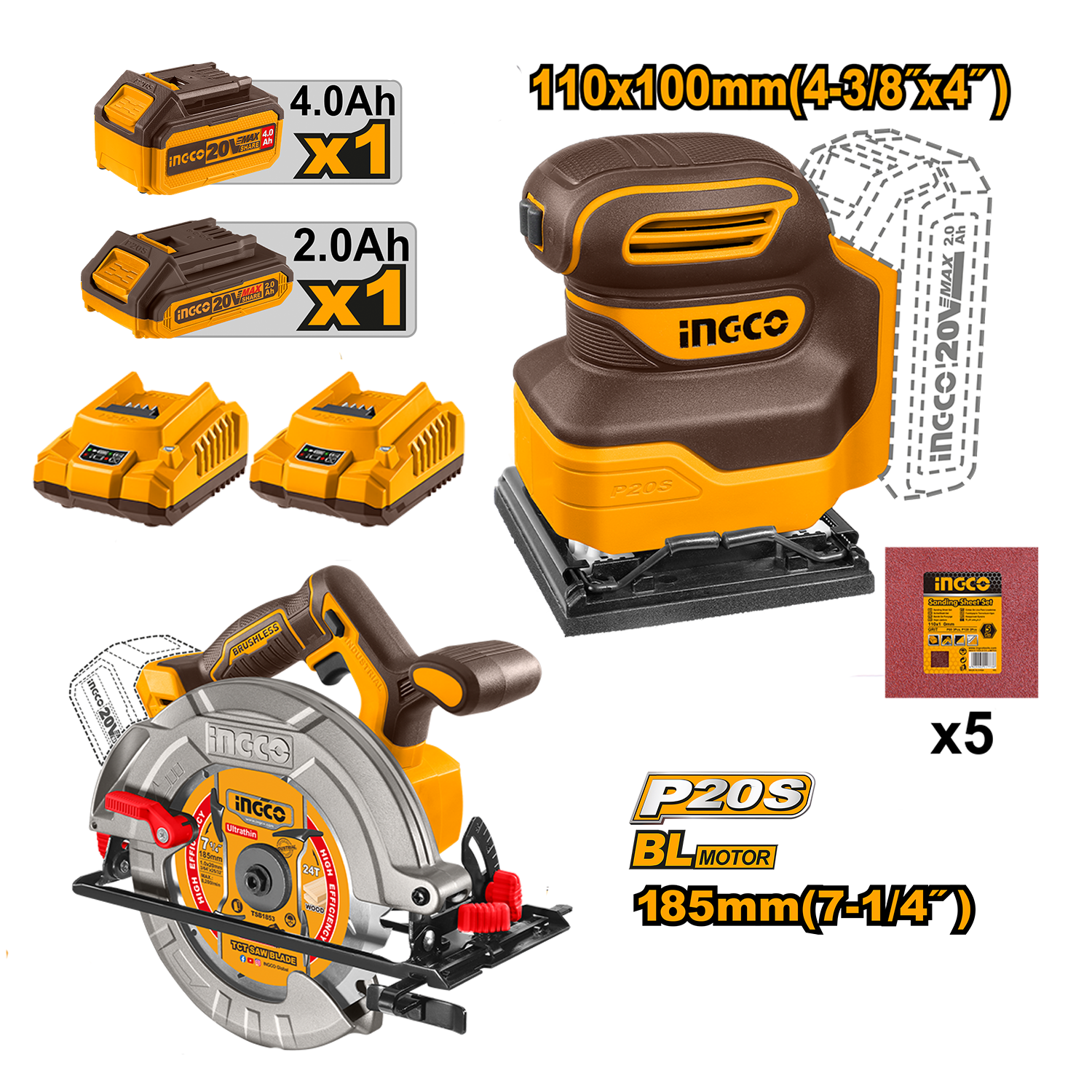 INGCO Cordless Tools INGCO Cordless circular saw with Cordless sheet ...