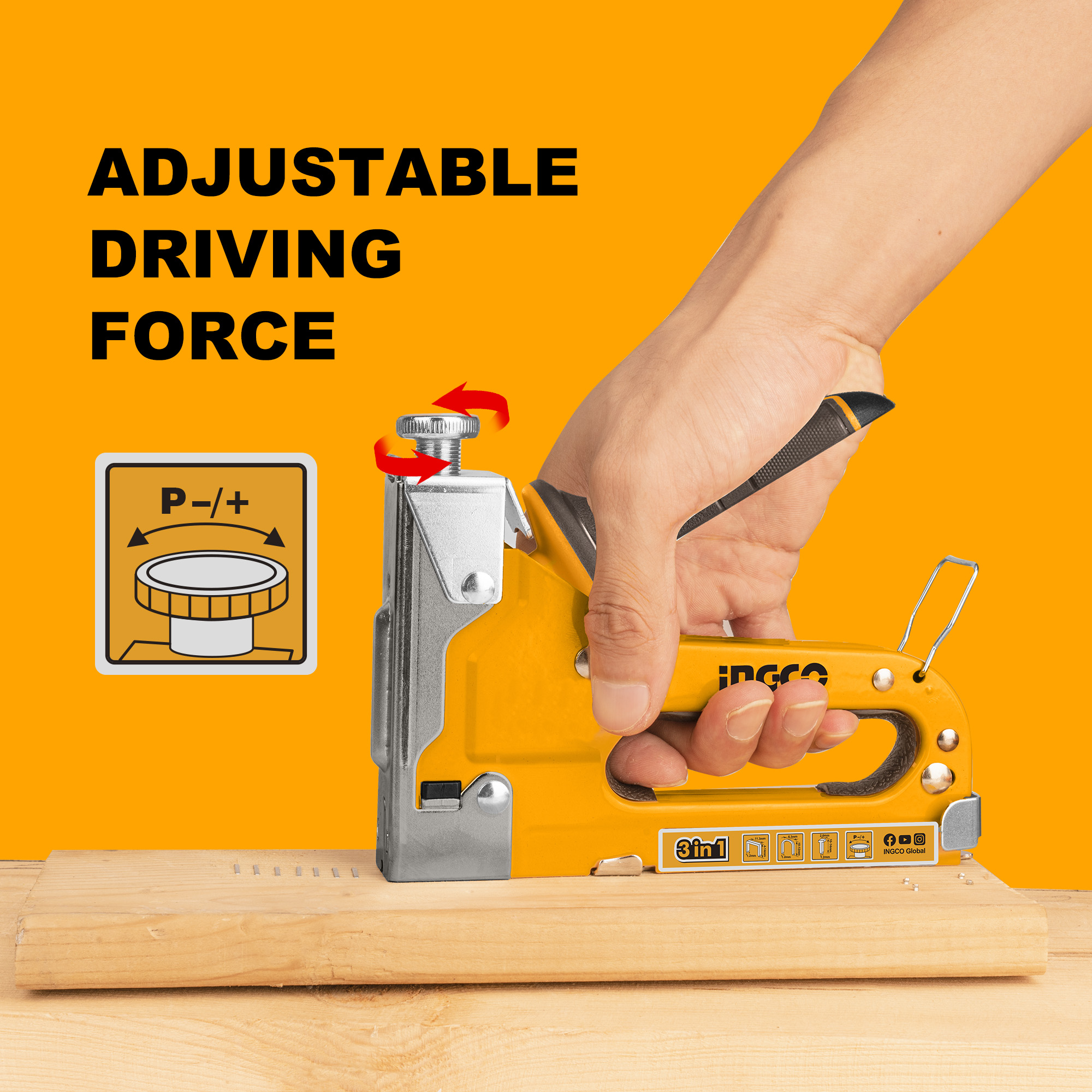 INGCO INGCO Tools & 3 In 1 Staple Gun On Wood