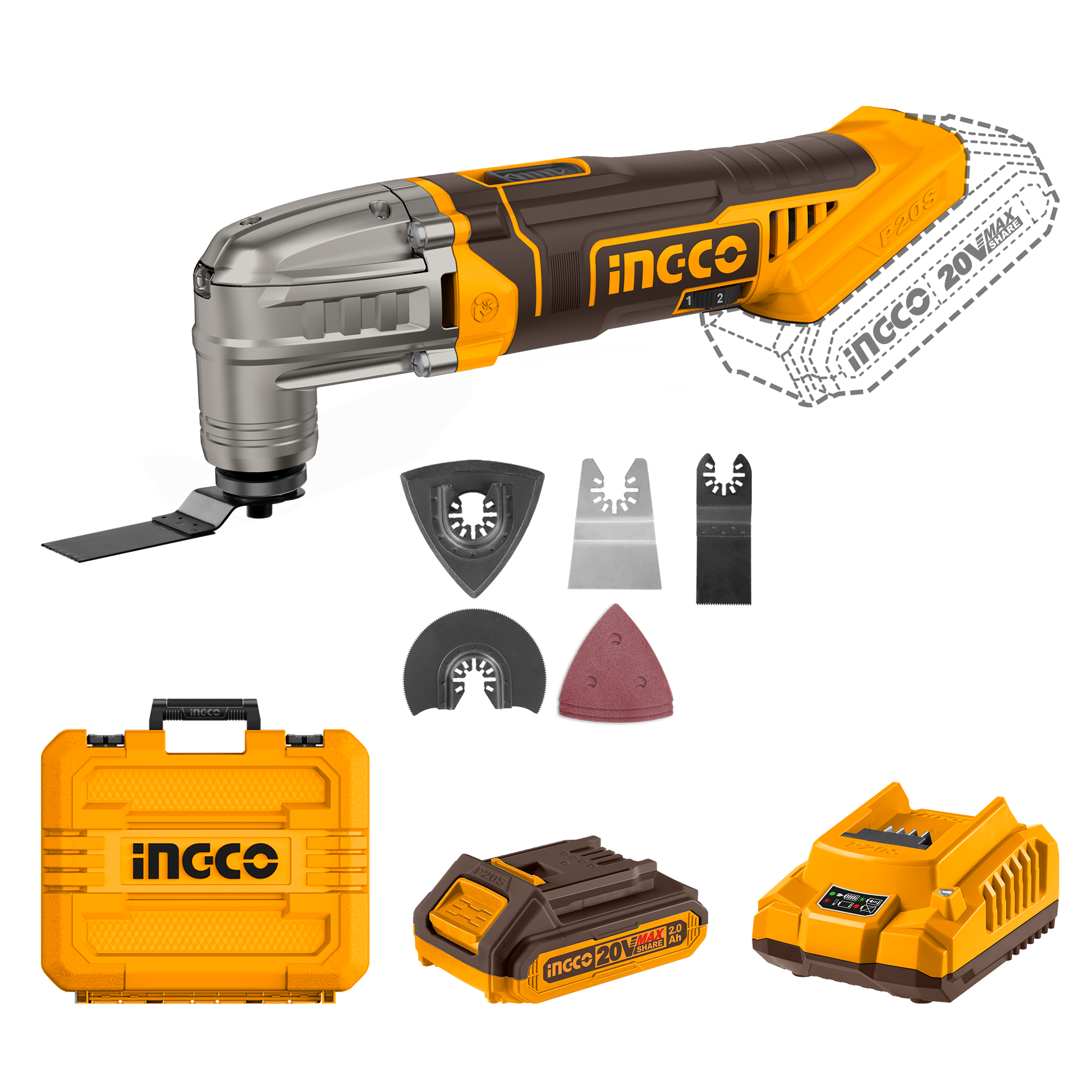 INGCO INGCO Cordless multi tool CMLI20228 | wood cutting and sanding ...