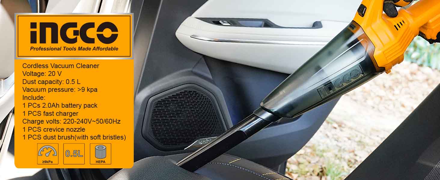 INGCO INGCO Cordless Vacuum Cleaner CVLI20126 | 20V Handheld Vacuum ...