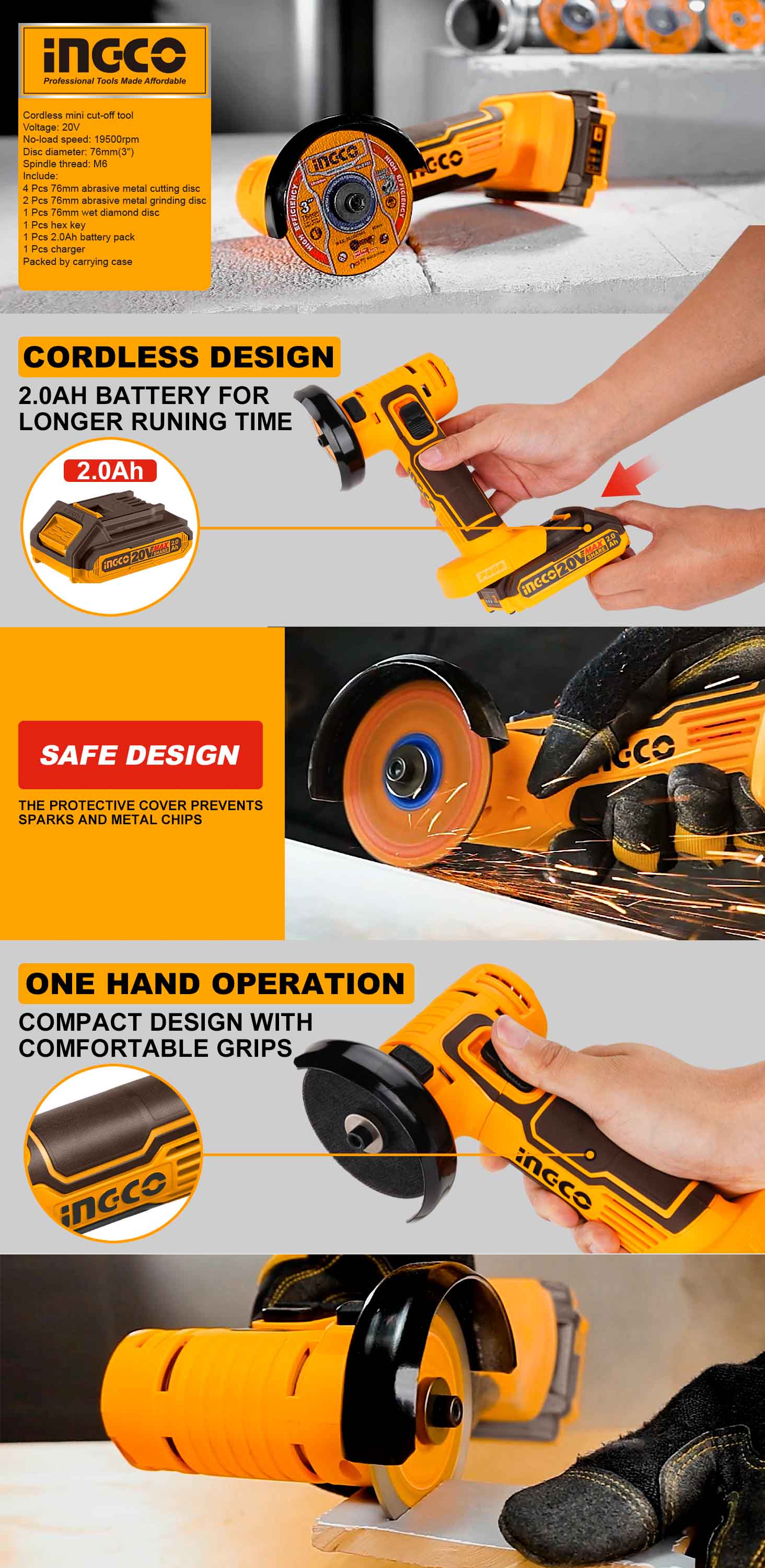 INGCO INGCO cordless mini cut-off tool CAGLI76012 | cutting tools ...