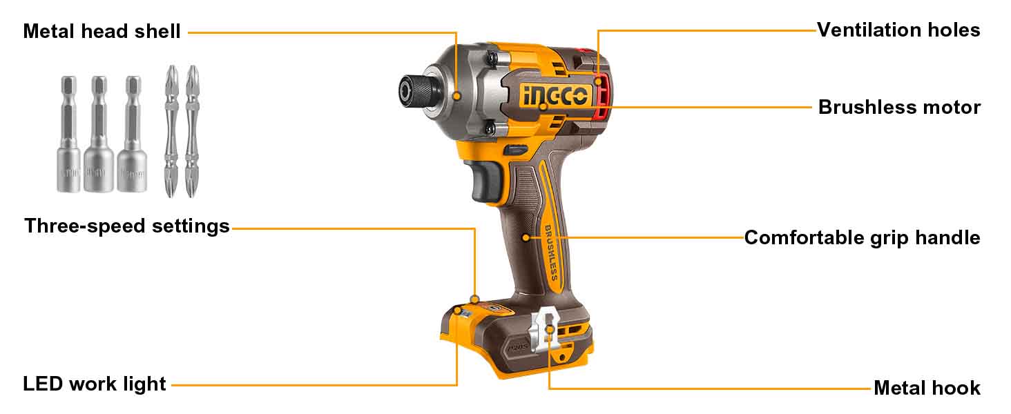 INGCO INGCO 20V 285Nm Lithium Cordless impact driver CIRLI2028 |wood ...
