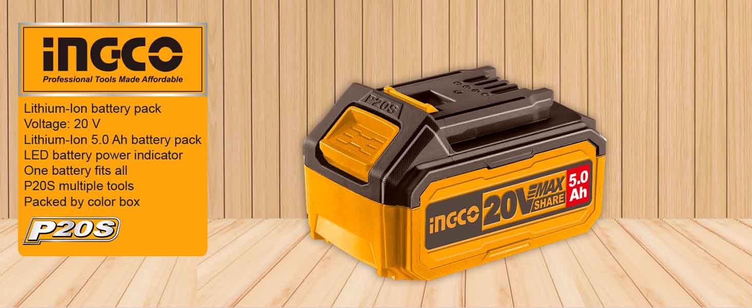 INGCO INGCO 20V 5.0Ah Lithium-Ion Battery Pack FBLI20031 | Extended ...