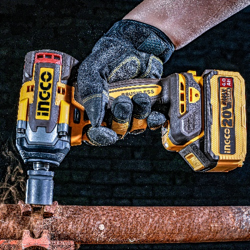INGCO INGCO 20V 500Nm Lithium Battery Cordless Impact Wrench CIWLI20501 ...