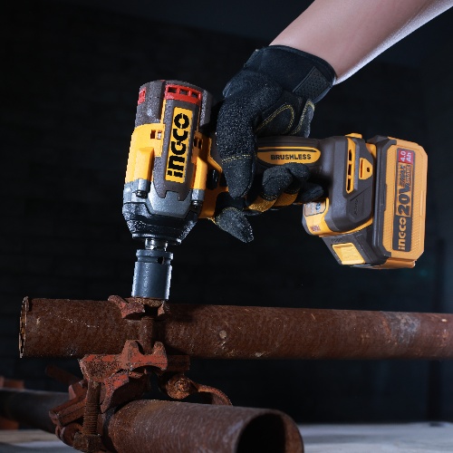 INGCO INGCO 20V 500Nm Lithium Battery Cordless Impact Wrench CIWLI20501 ...