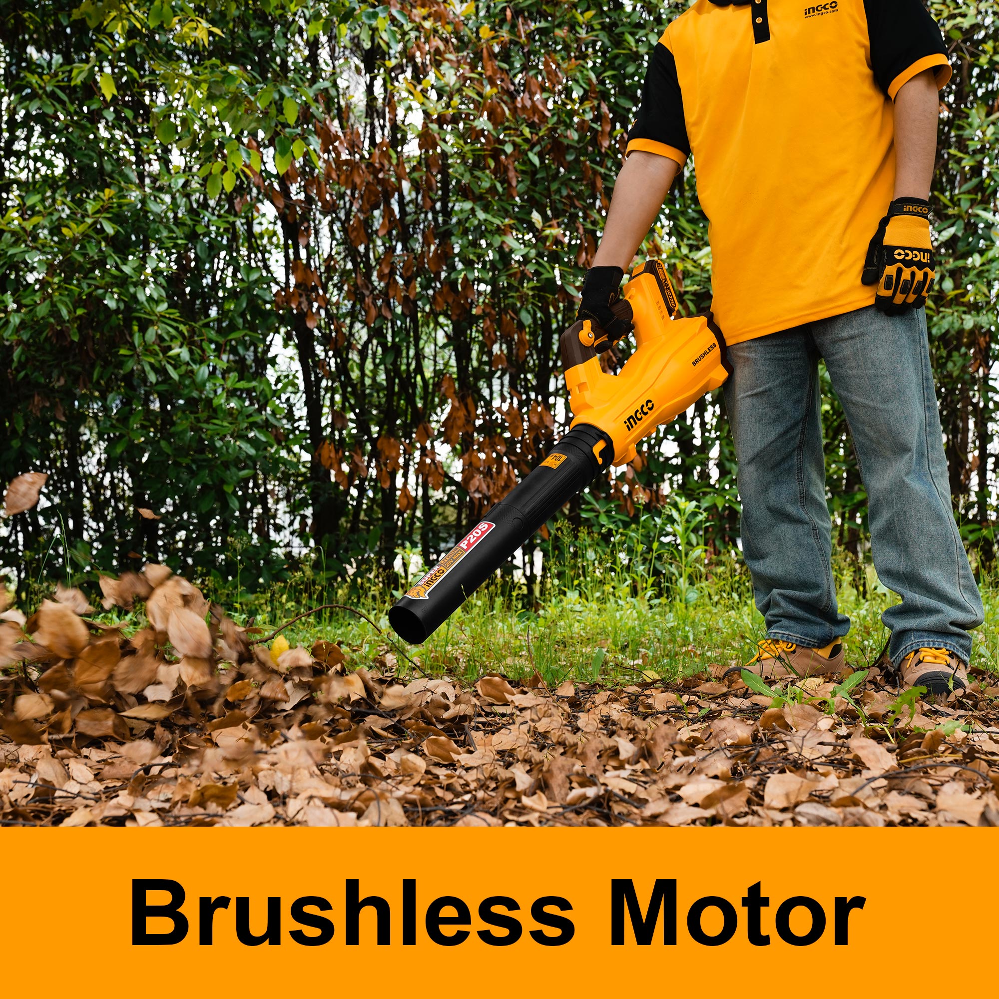 INGCO INGCO 20V Cordless Leaf Blower with Dual 2.0Ah Batteries ...