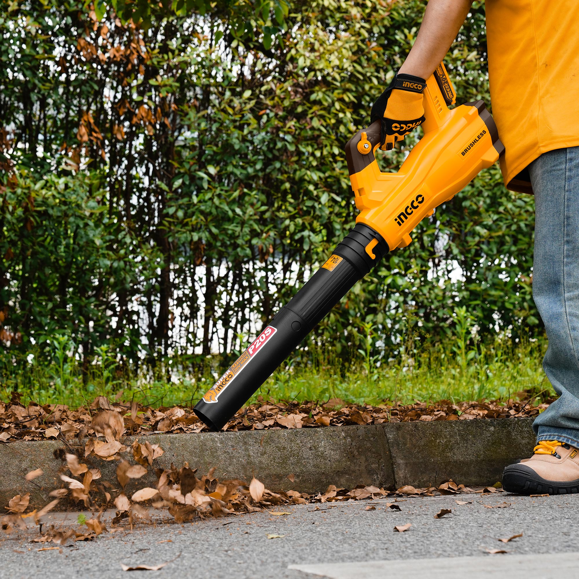 INGCO INGCO 20V Cordless Leaf Blower with Dual 2.0Ah Batteries ...