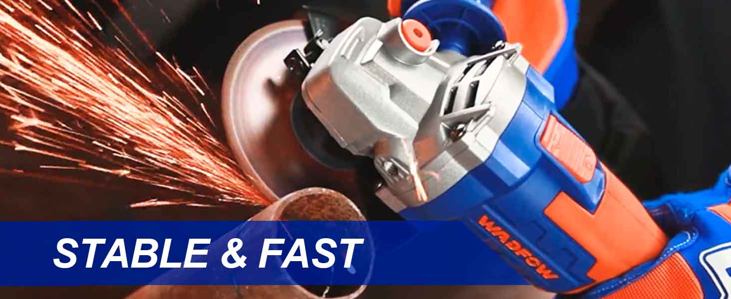 WADFOW Cordless Tools WADFOW Cordless Angle Grinder, with 1 Large 3.0Ah ...